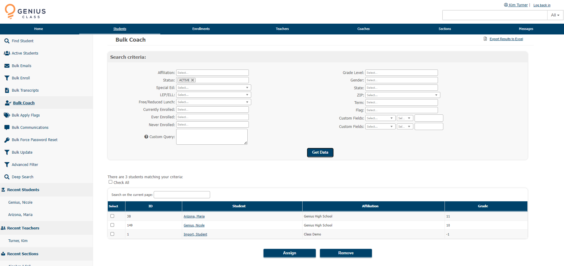 Students Tab in Class+ for Teachers – The Genius SIS Help Knowledge Base