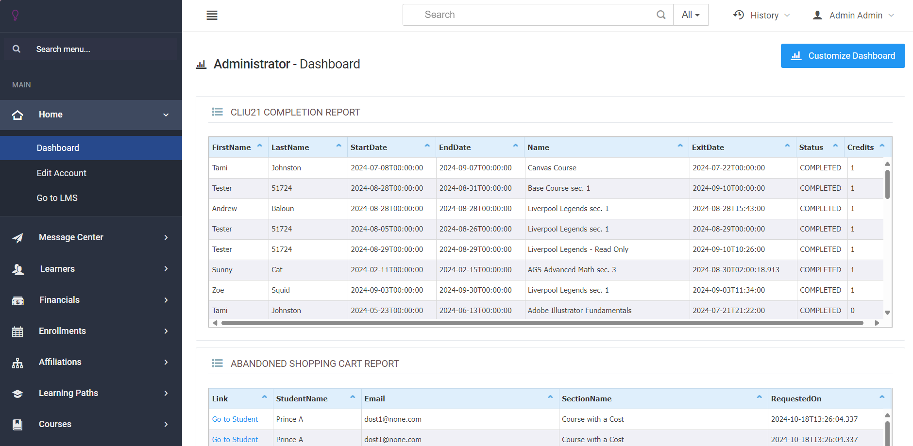 Administrator Dashboards - Genius Enterprise Legacy/Custom – The Genius ...